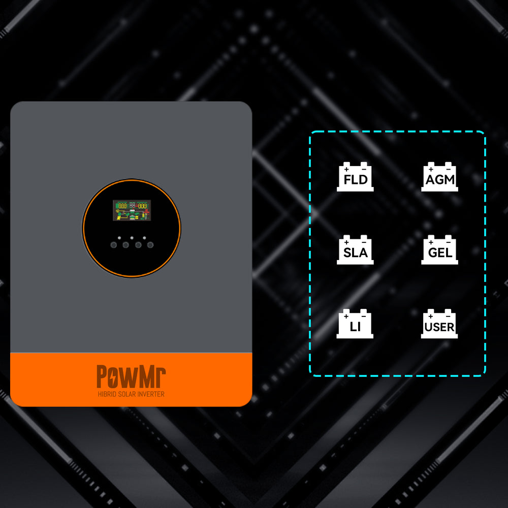 11000Watt 220Vac 48Vdc All In One Solar Inverter Supports 9 Units in P – PowMr