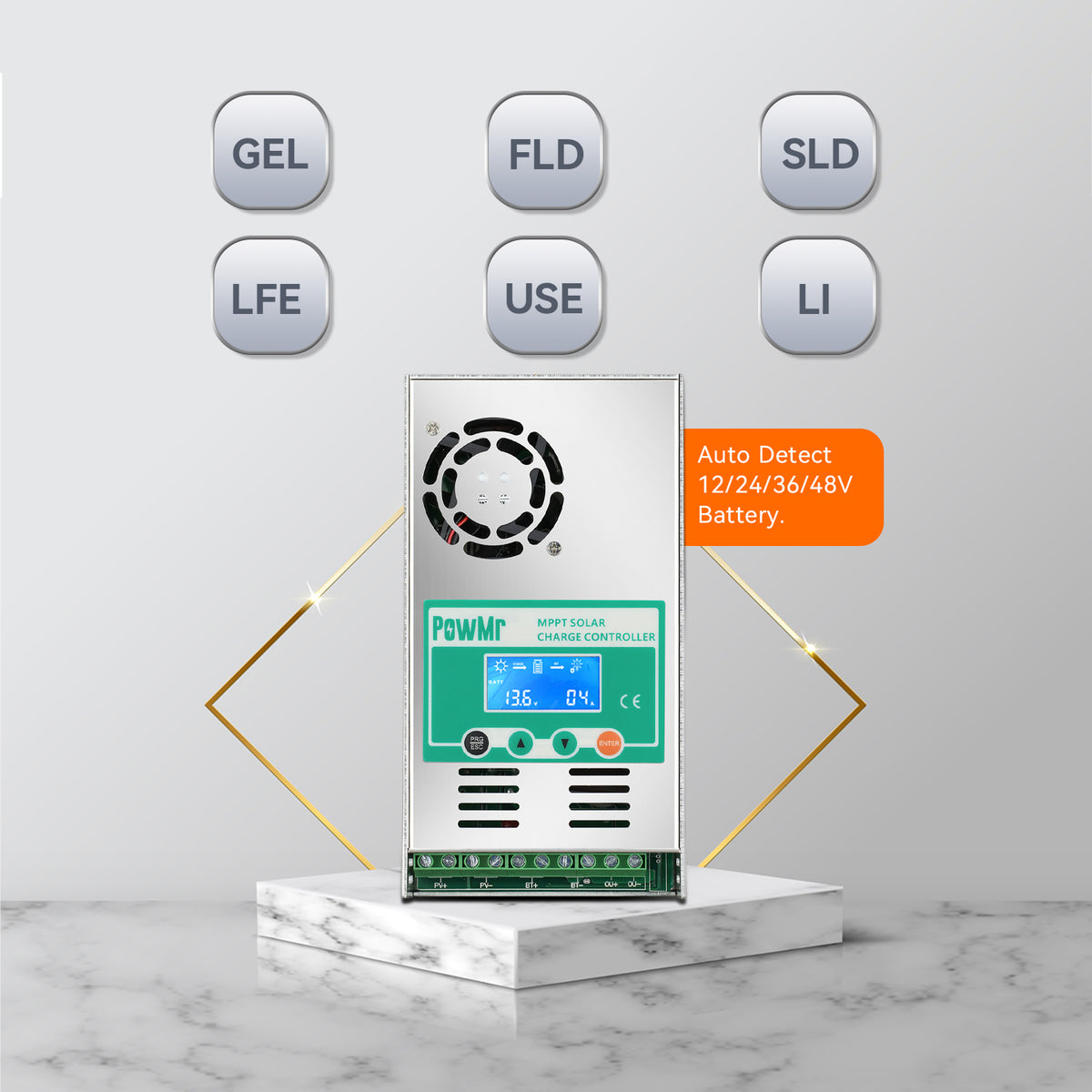 PowMr MPPT Solar Charge Controller 60 amp 48V 36V 24V 12V Auto - Max 1 ...